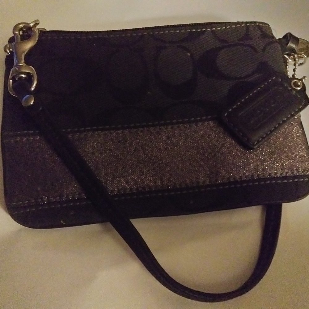 Coach Black And Silver Sparkle Fabric Coin Purse, Sma… - Gem